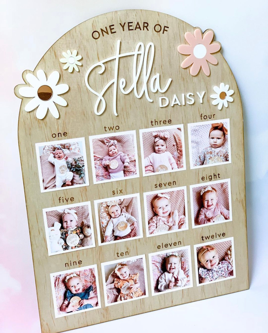 Creating a first Birthday Keepsake: Baby Photo Boards with Photo Decal ...